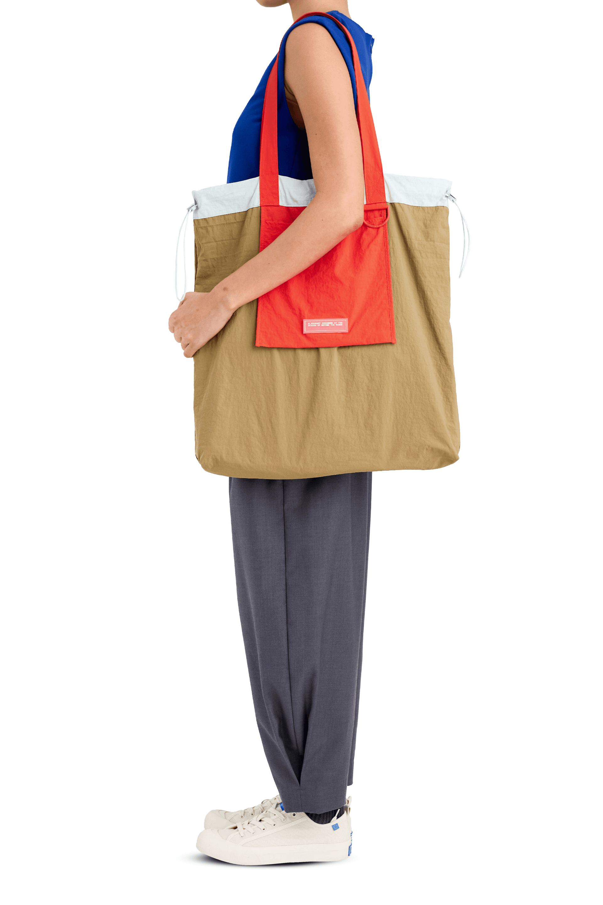 Colourblock Drawstring Toggle Tote | Beyond The Vines