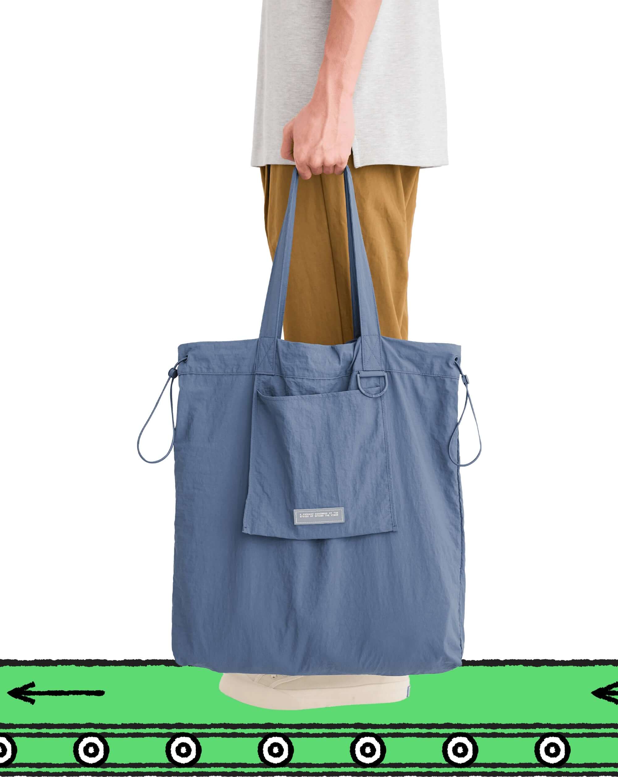Colourblock Drawstring Toggle Tote | Beyond The Vines